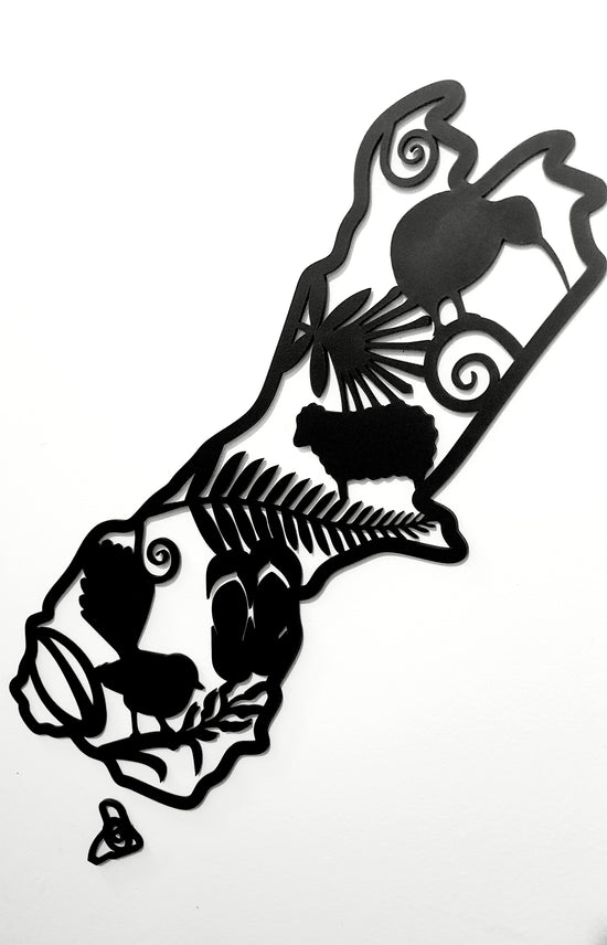 Kiwiana Icons of NZ Map | Wall Art by Whimsic