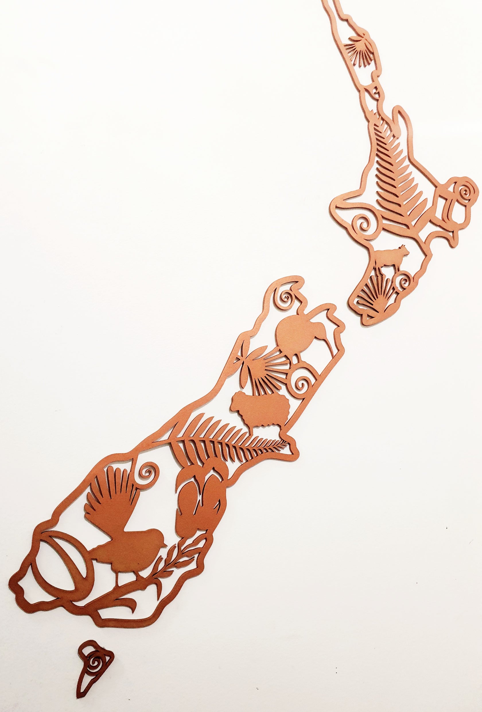 Kiwiana Icons of NZ Map | Wall Art by Whimsic