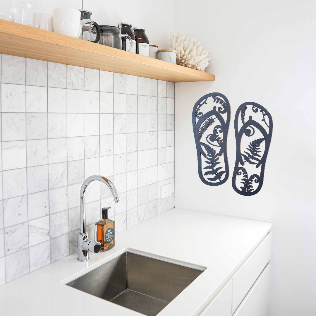 Kiwiana Fern Jandals Décor | Whimsic NZ