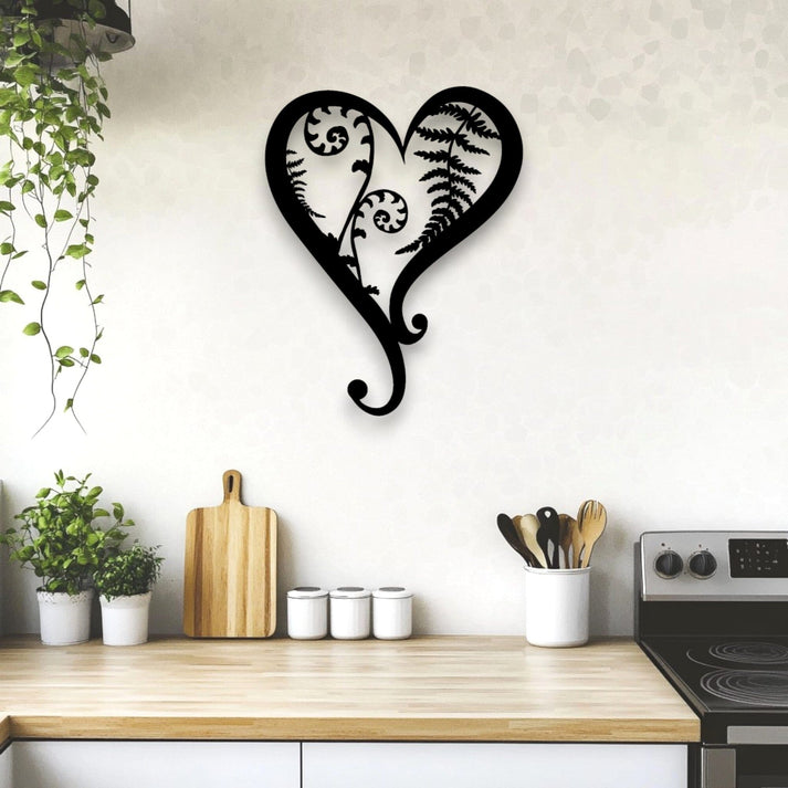 Fern Koru Heart Wall Art | Whimsic NZ-Crafted Wall Art