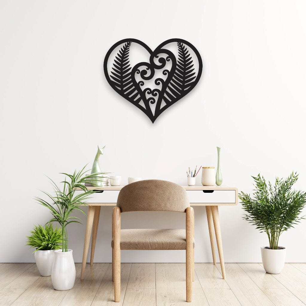 Fern Koru Heart Wall Art | Whimsic NZ-Crafted Wall Art