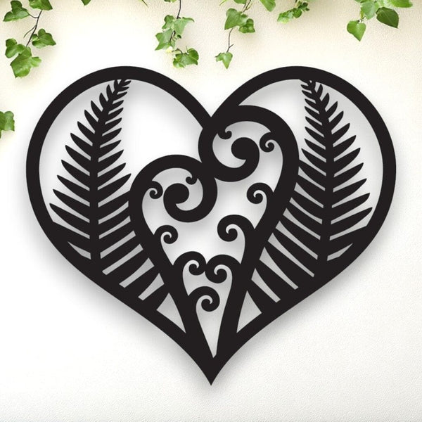 Fern Koru Heart Wall Art | Whimsic NZ-Crafted Wall Art