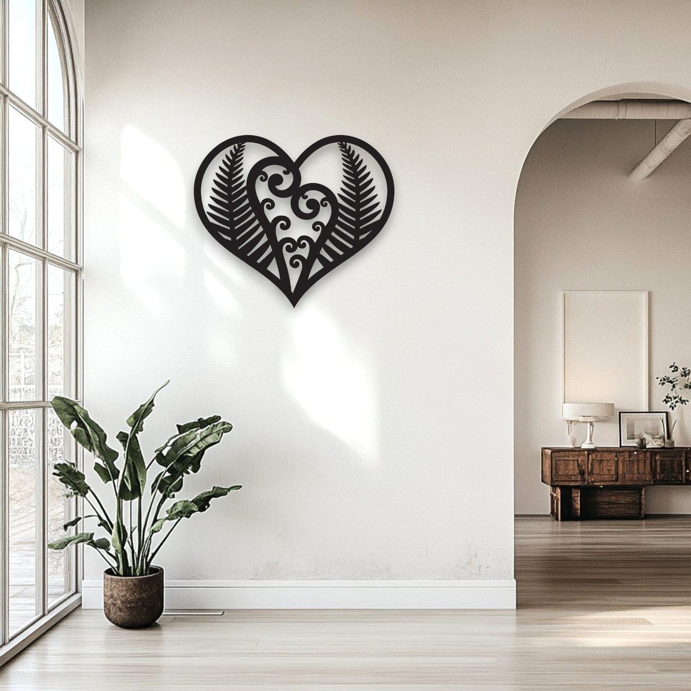 Fern Koru Heart Wall Art | Whimsic NZ-Crafted Wall Art